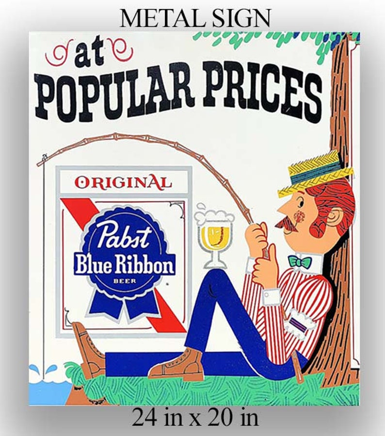 Pabst Blue Ribbon Beer Sign Large 24in Bar Display - Etsy