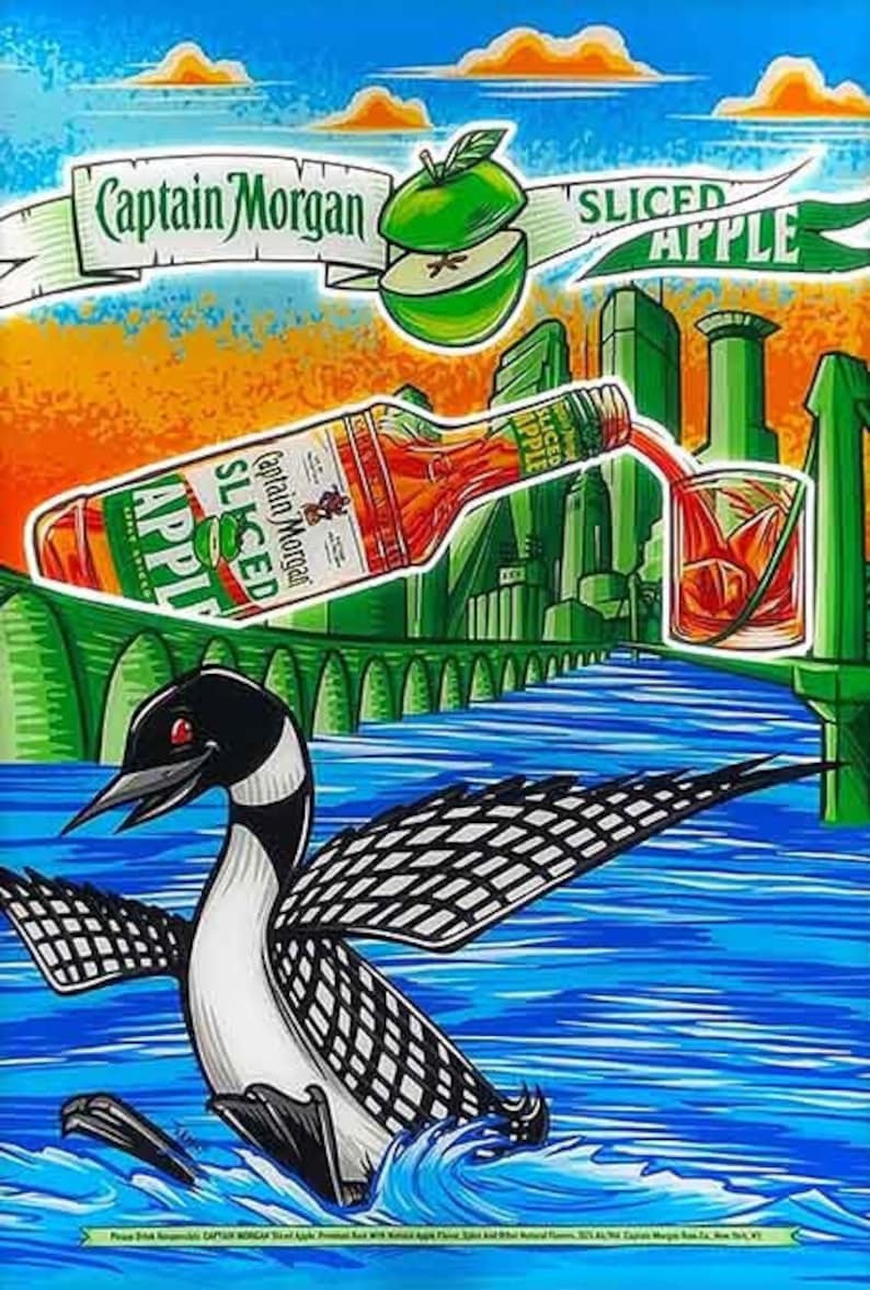 Captain Morgan Sign Sliced Apple Bar Man Cave Garage Decor Duck Large ...