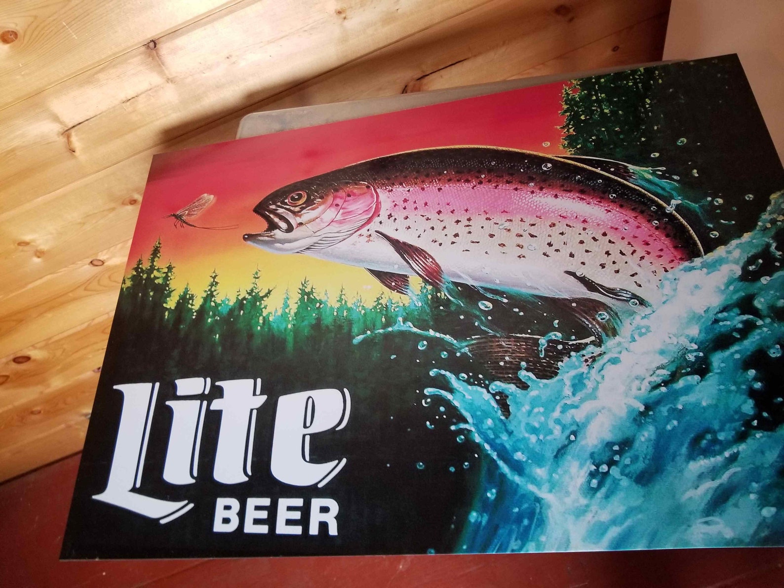 Miller Lite Beer Sign Trout Fish Fishing Large 24in Bar Display - Etsy