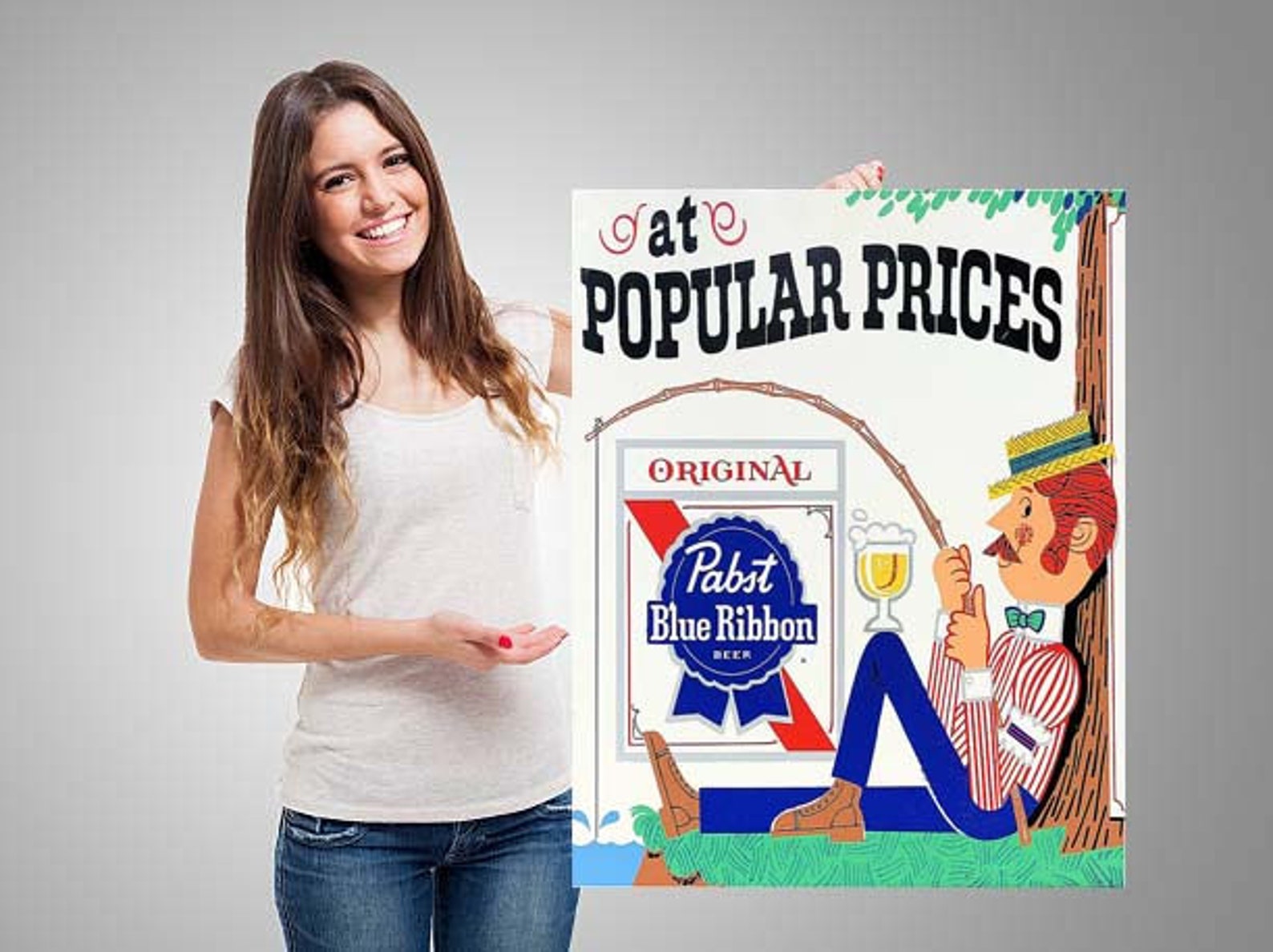 Pabst Blue Ribbon Beer Sign Large 24in Bar Display - Etsy