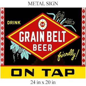 Grain Belt Beer Sign Large Display 24in on Metal - Etsy