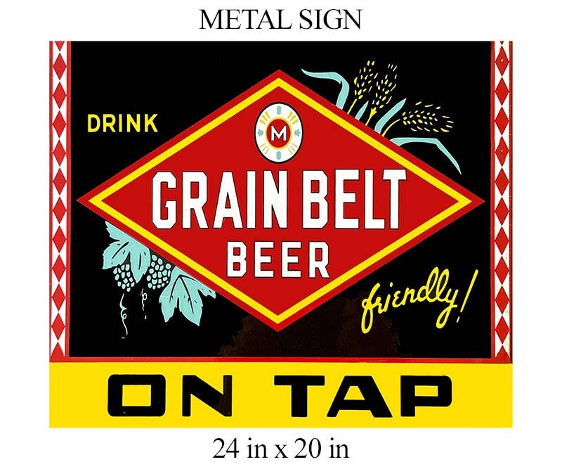Grain Belt Beer Sign Large Display 24in on Metal - Etsy