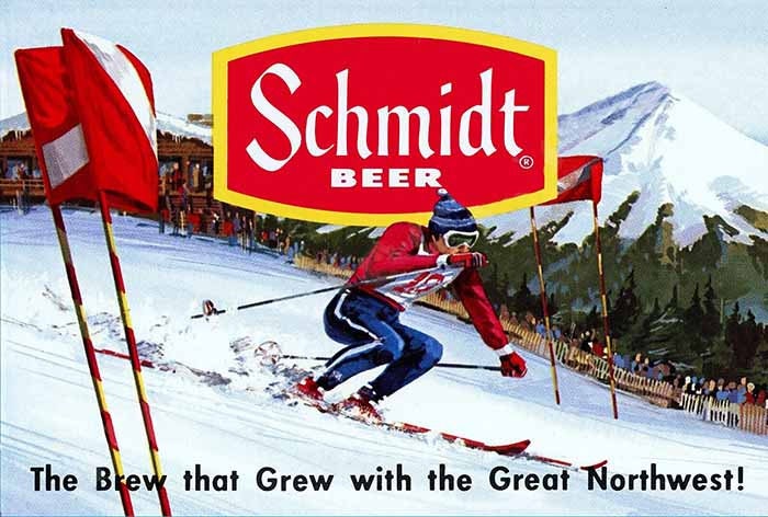 Schmidt Beer Sign Large 24in Minnesota Ski Winter Texas Beer Ice ...
