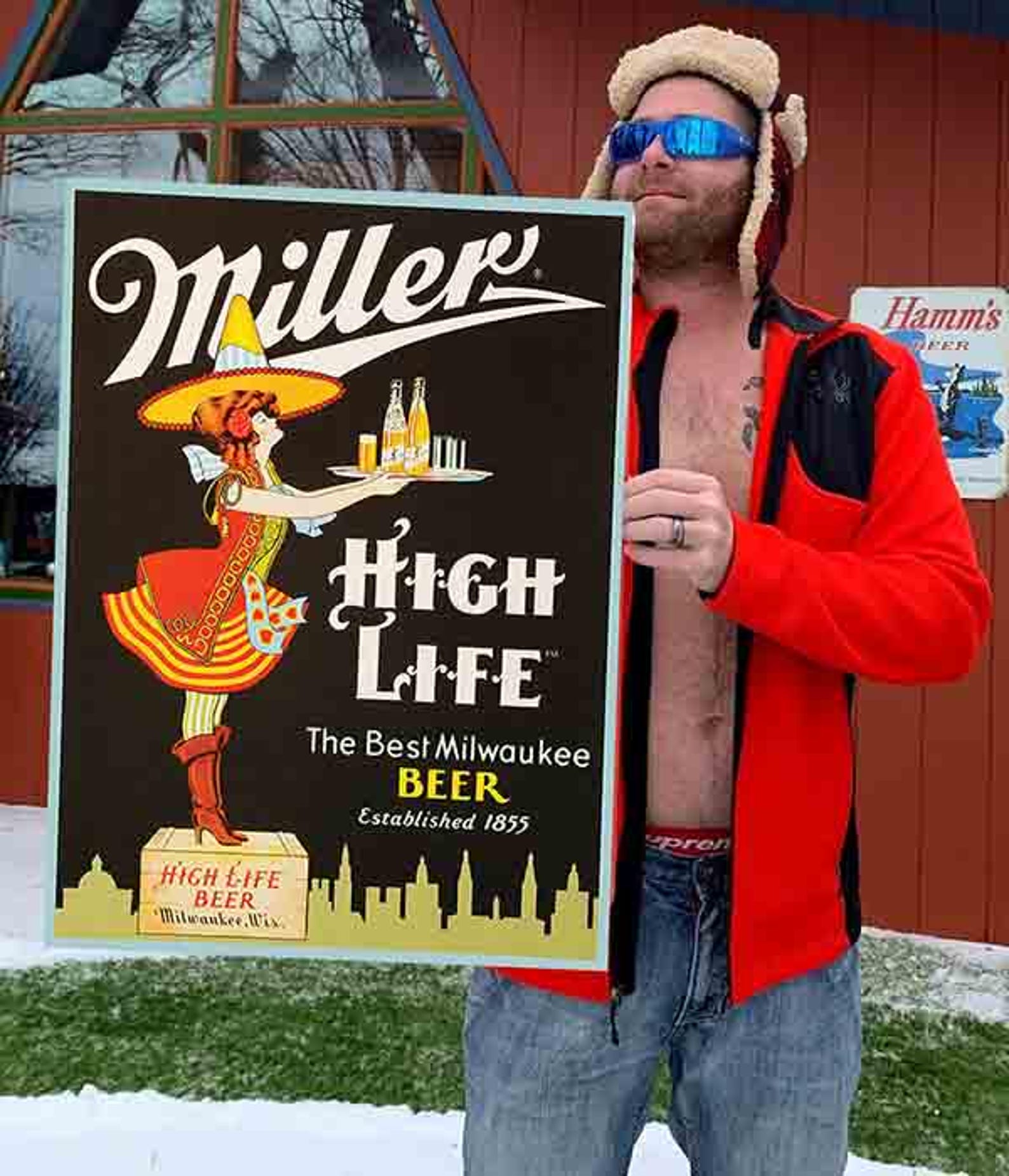Miller High Life Metal Sign Miller Large 24in Home Bar Decor Beer ...