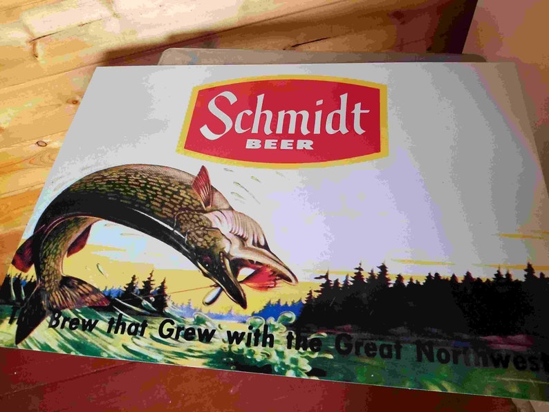 Schmidt Beer Fish Sign Large Musky Fish 24in Metal Sign - Etsy