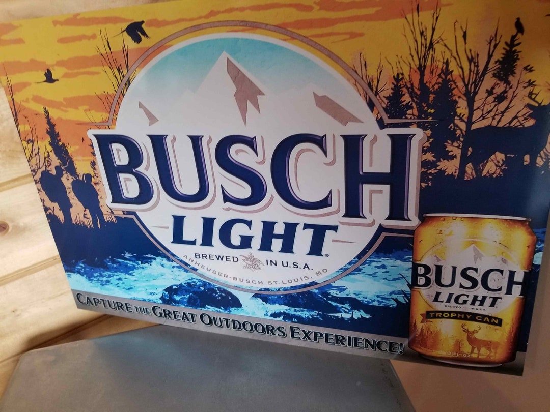 BUSCH LIGHT BEER Sign Large 24in on Metal Deer - Etsy