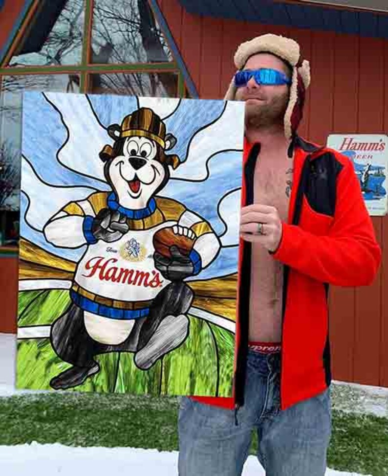 Hamms Beer Bear Metal Large Bar Sign Bar Display Barrel Snowmobile - Etsy