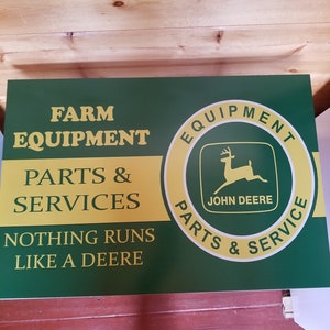 JOHN DEERE Large Metal Sign 24in Farm Implements Vintage Style Sign ...