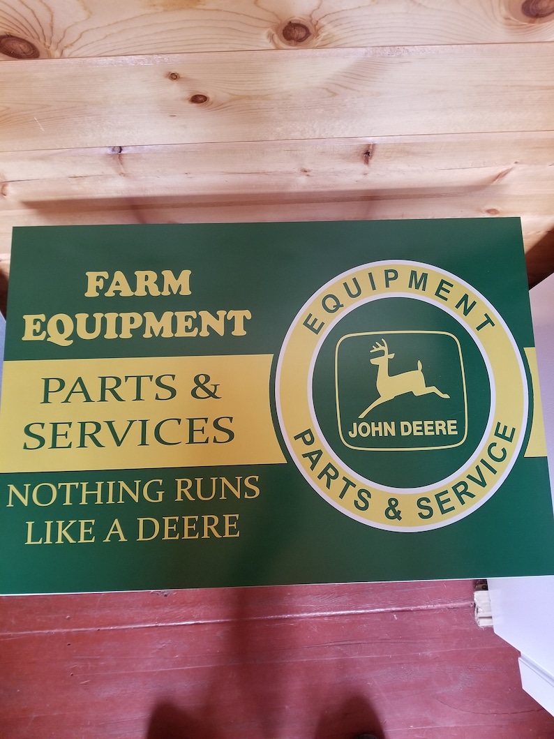 JOHN DEERE Large Metal Sign 24in Farm Implements Vintage Style Sign ...