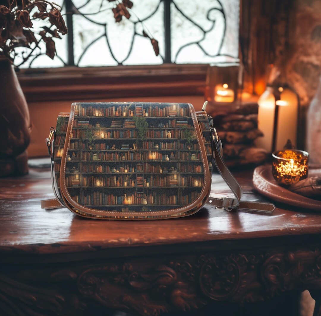 Bookcore Saddle Bag, Bookish Vegan Leather Handbag, Library Crossbody ...