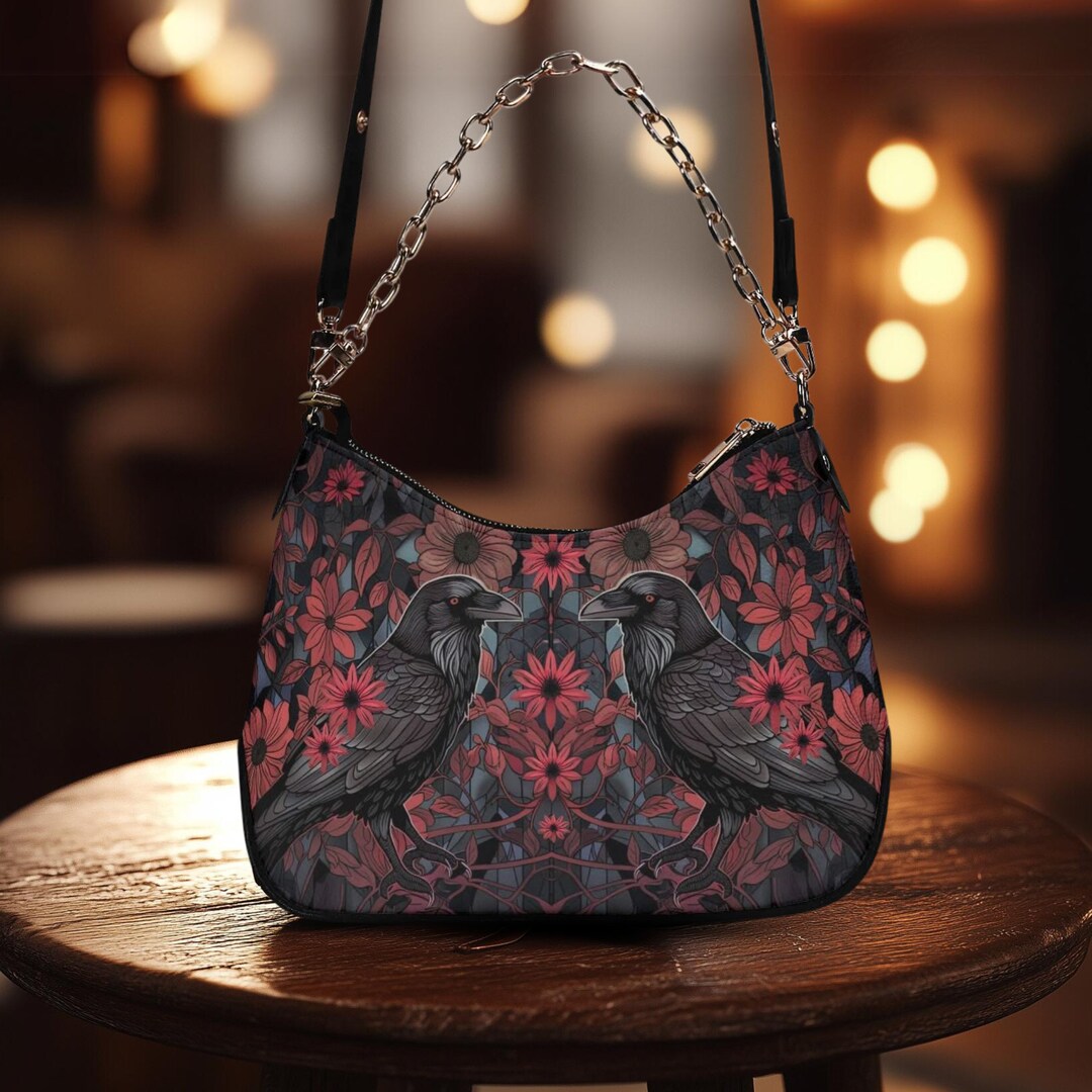 Cottagecore Witch Raven Bag, Whimsigoth Crossed Body Purse With Wallet ...