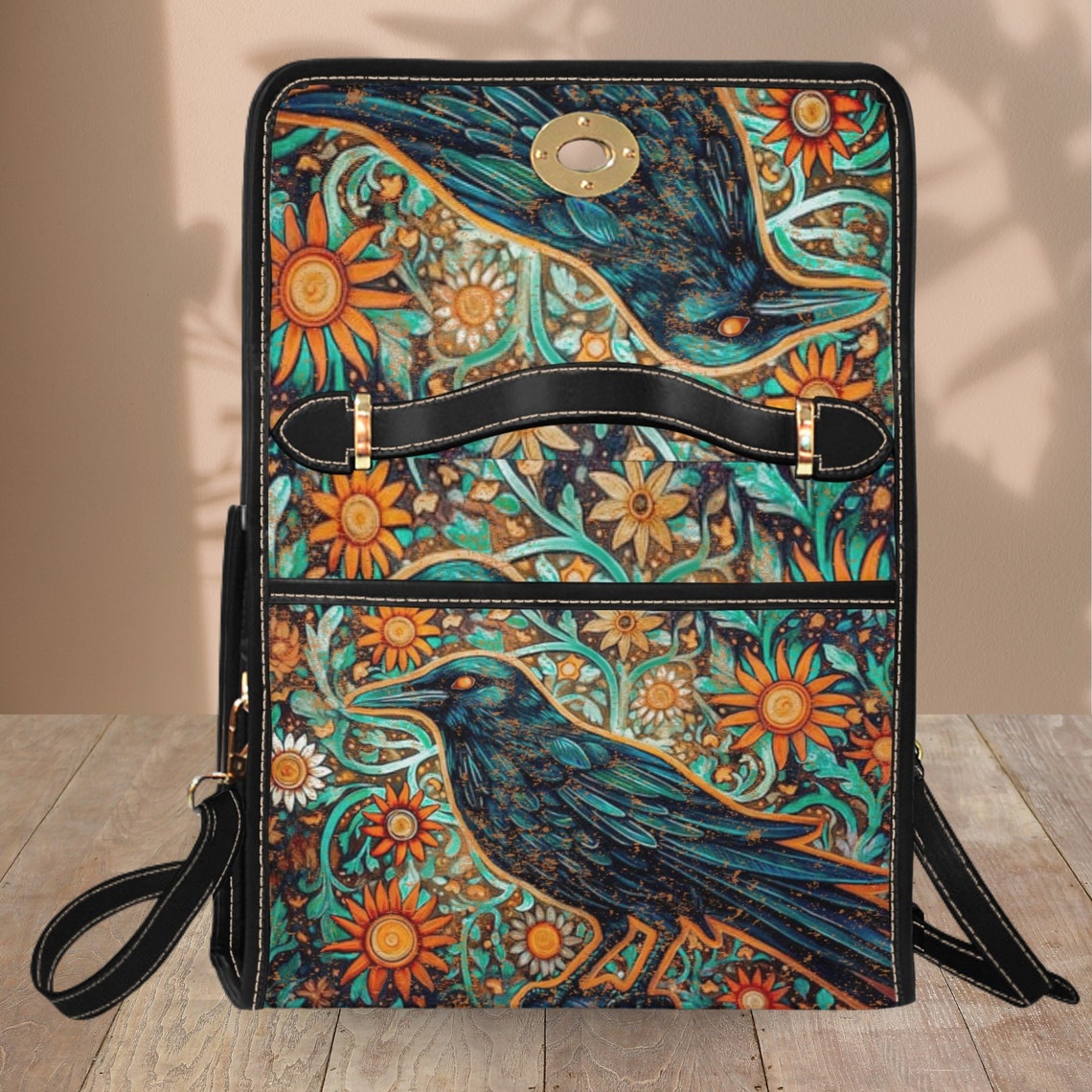 Cottagecore Witch Raven Bag, Whimsigoth Sun Crossed Body Purse, Dark ...