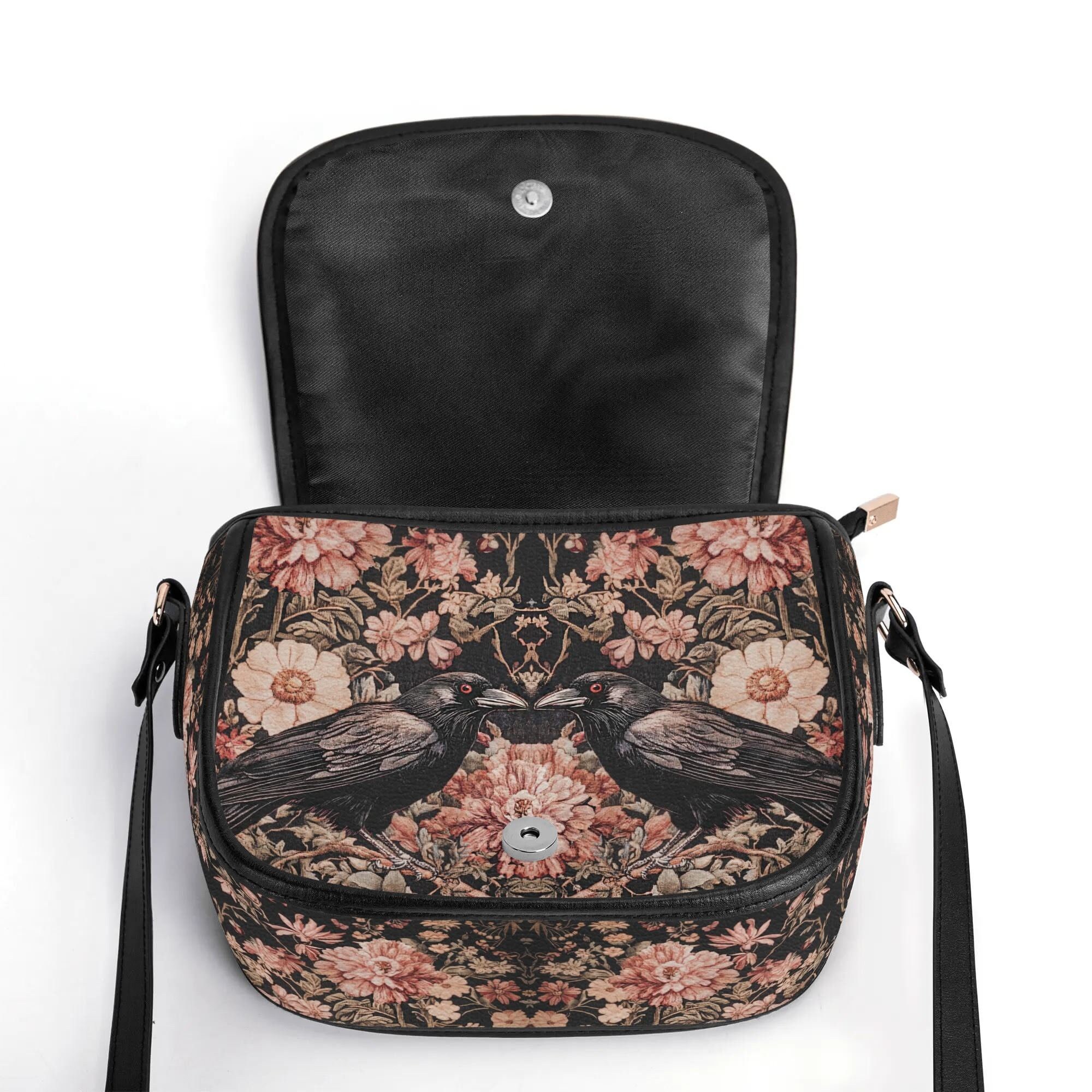 Cottagecore Pink Witch Raven Bag, Whimsigoth Crossed Body Purse With ...