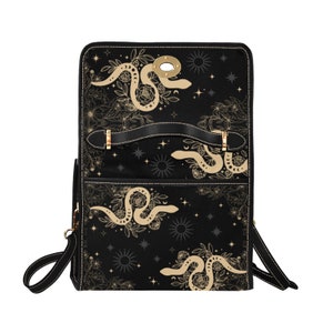 Snake Cottagecore Canvas Satchel Bag, Cottagecore Purse for Women, Cute ...