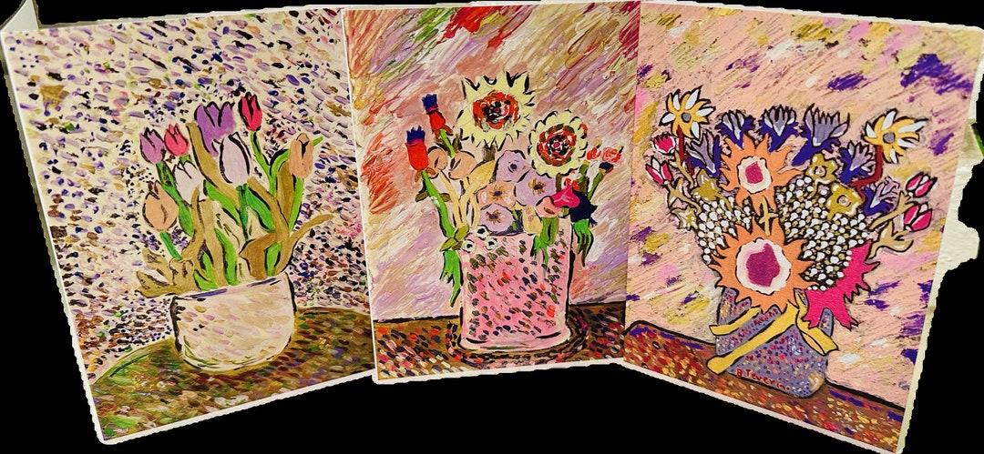 Flower Painting Note Cards - Etsy