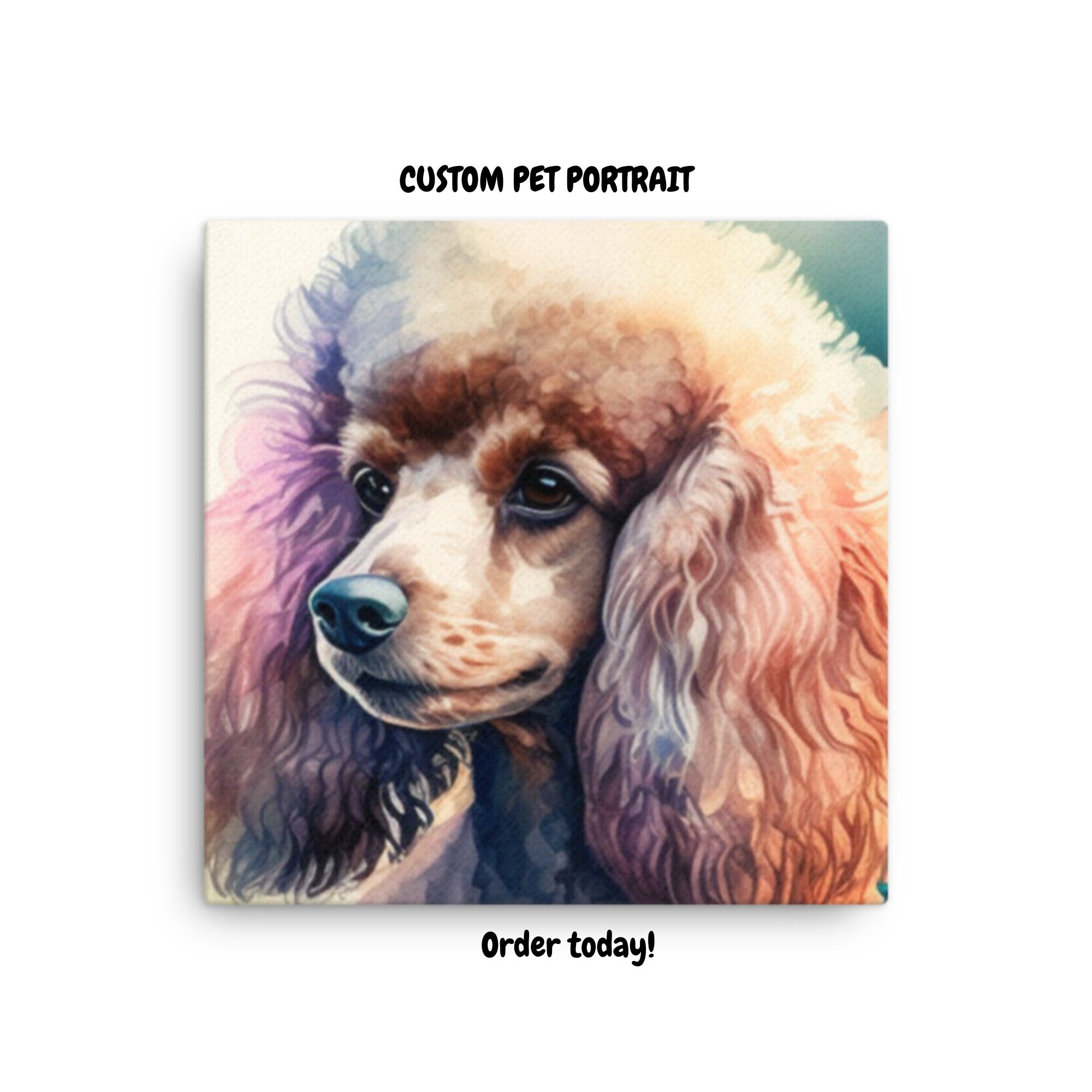 Custom Watercolor Pet Portraits on Canvas - Personalized Dog & Cat Art ...