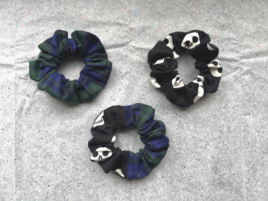 Soap/ghost Tartan/skull Scrunchies - Etsy