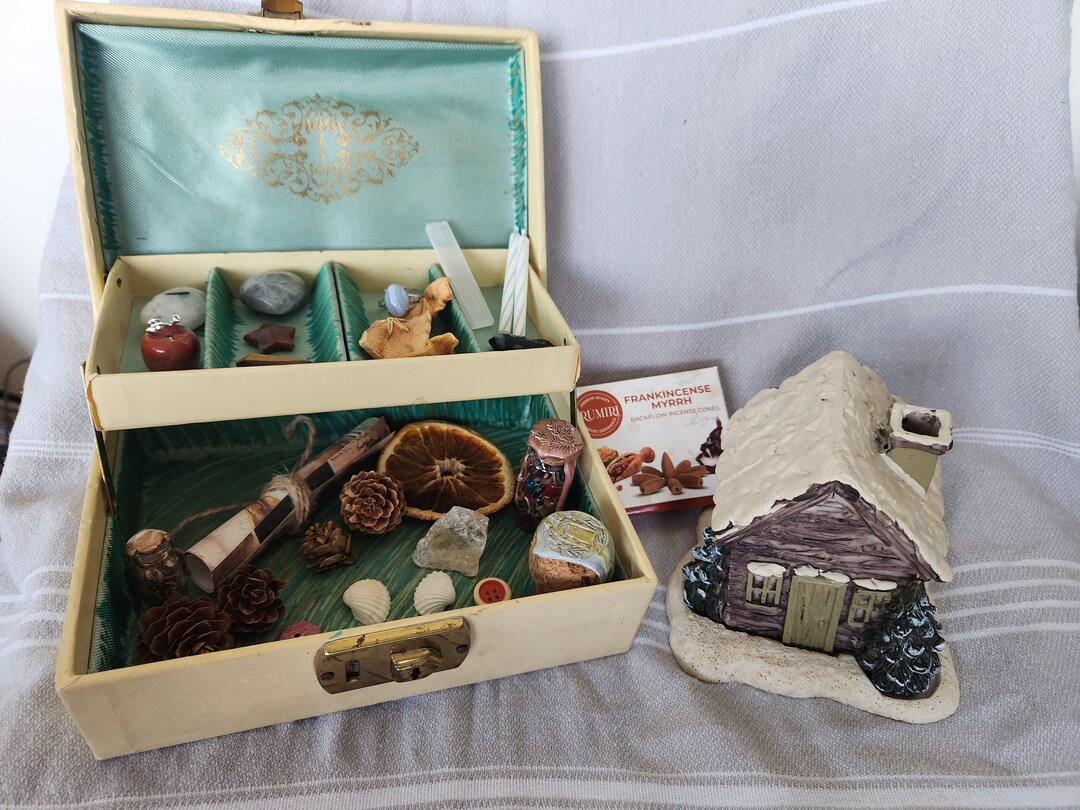 Vintage Jewelry Box Cozy Calming Spell Kit With Incense and Burner - Etsy