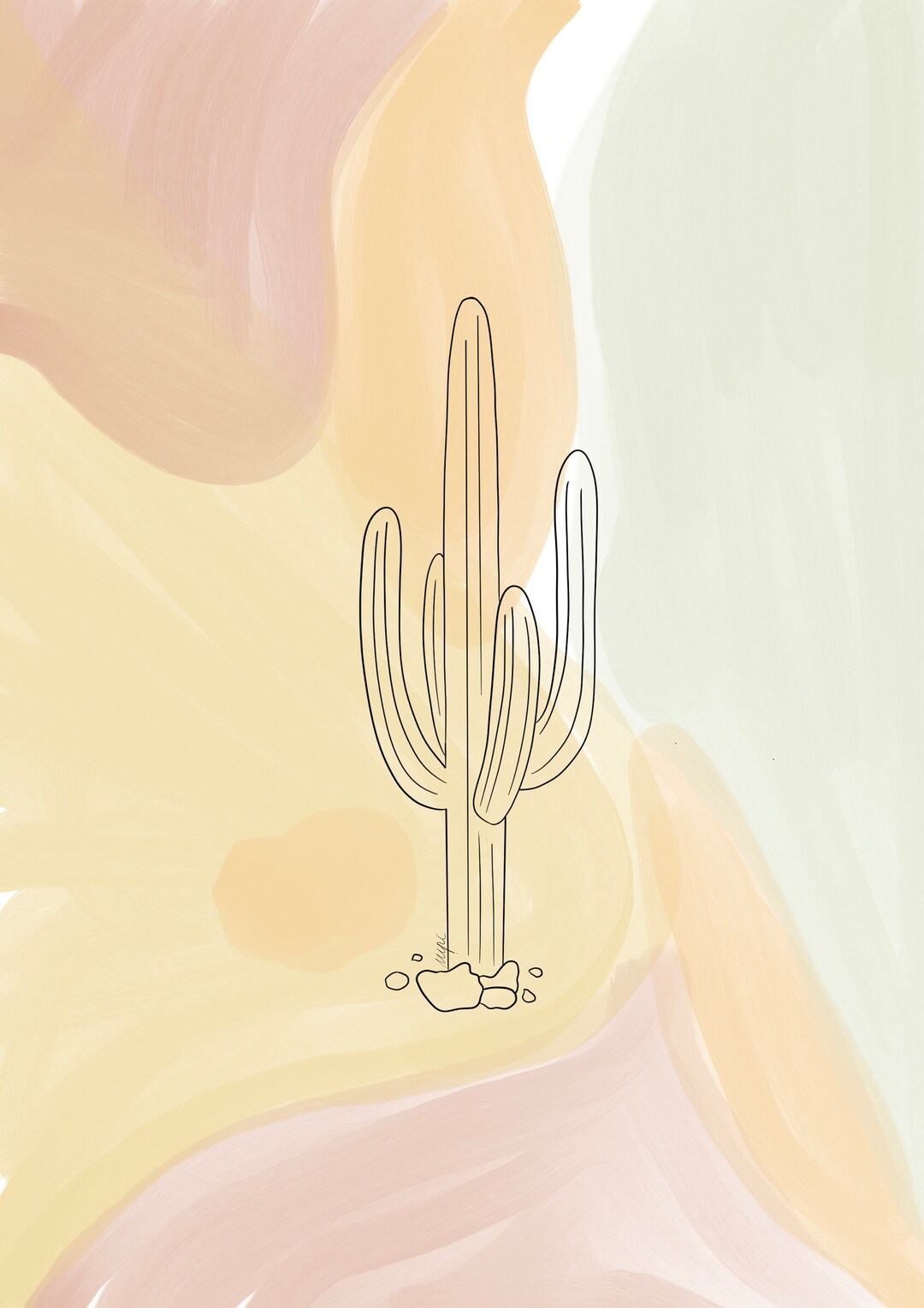 Cactus. Earth Collection to Print in A4 (210x297mm) - Etsy