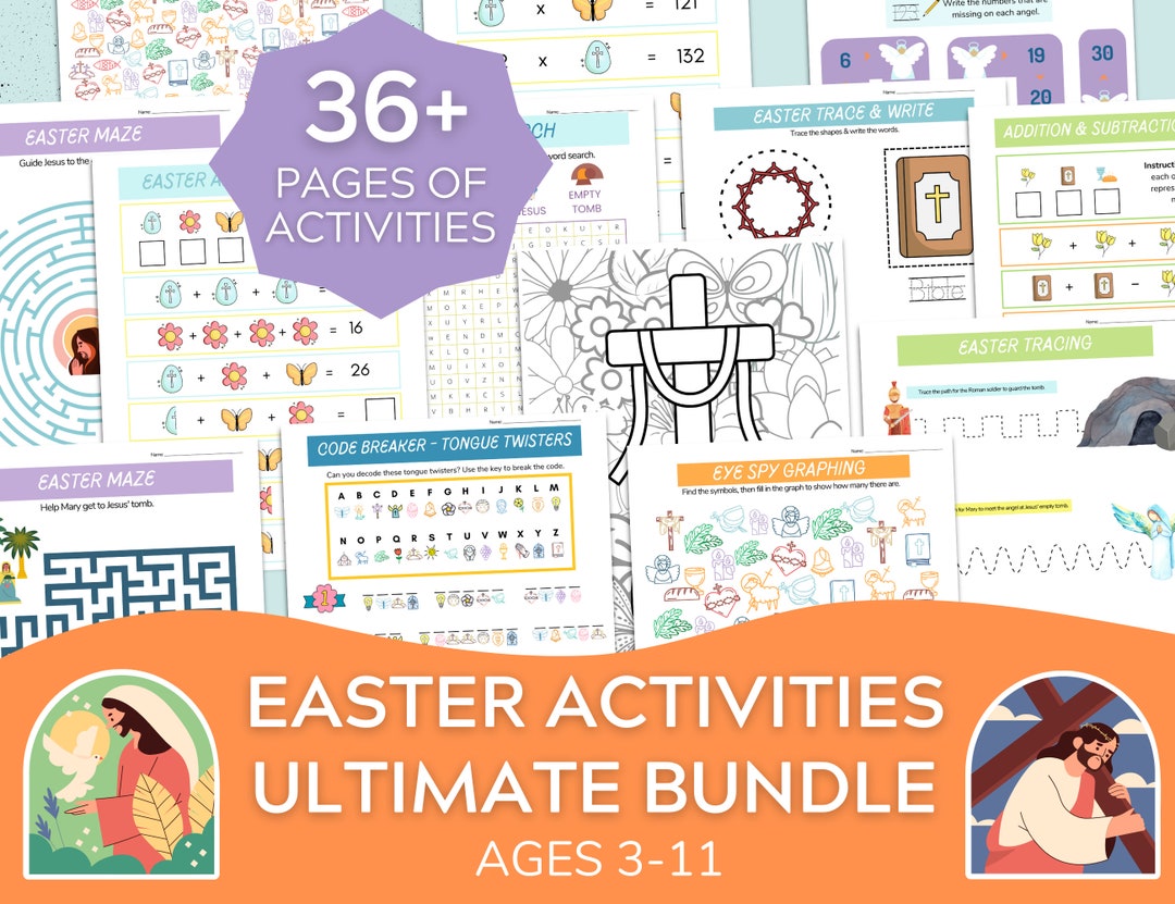 Ultimate Easter Christian Activity Bundle, (ages 3-11) Religious ...