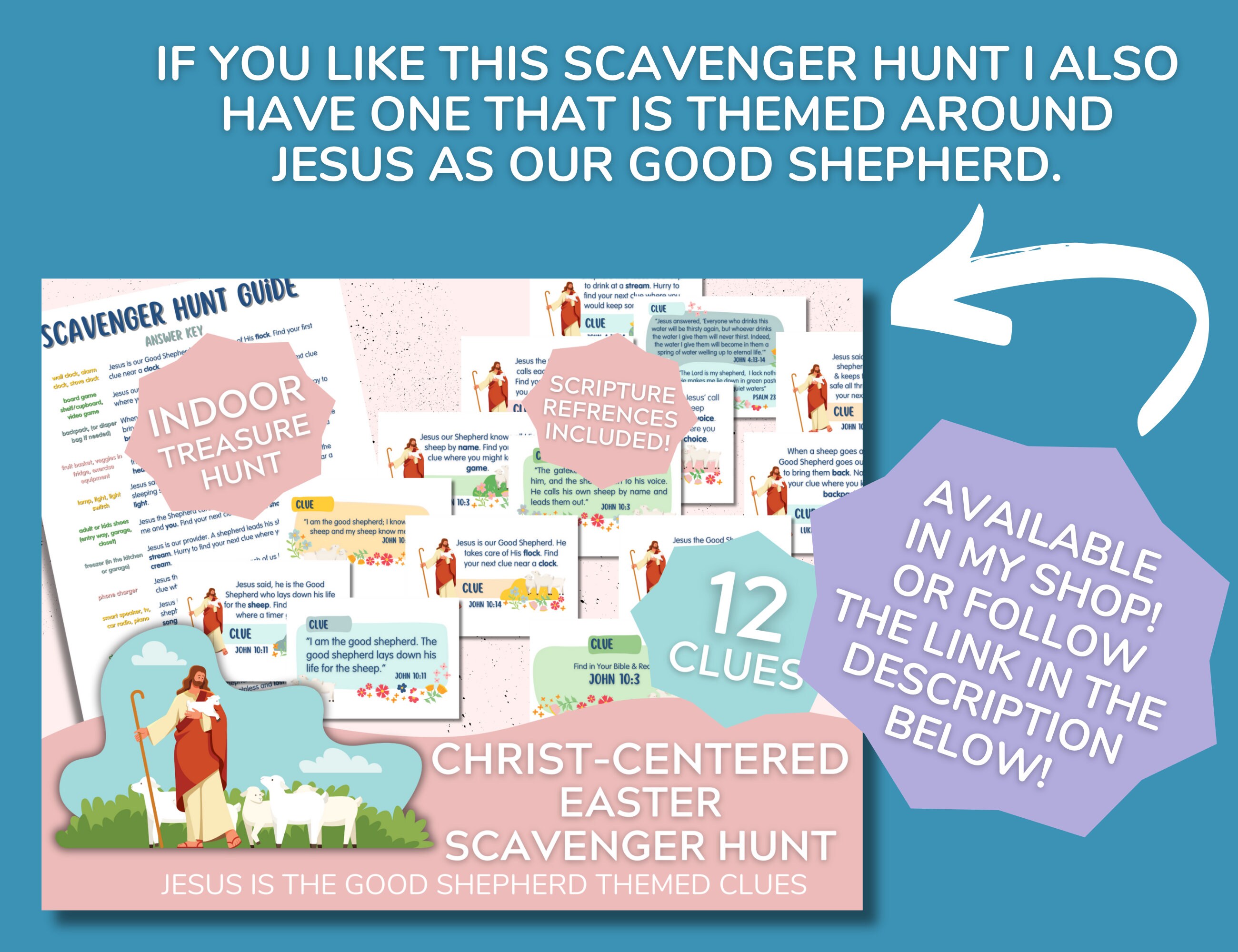 Religious Easter Scavenger Hunt Christian Easter Treasure Hunt Clue ...