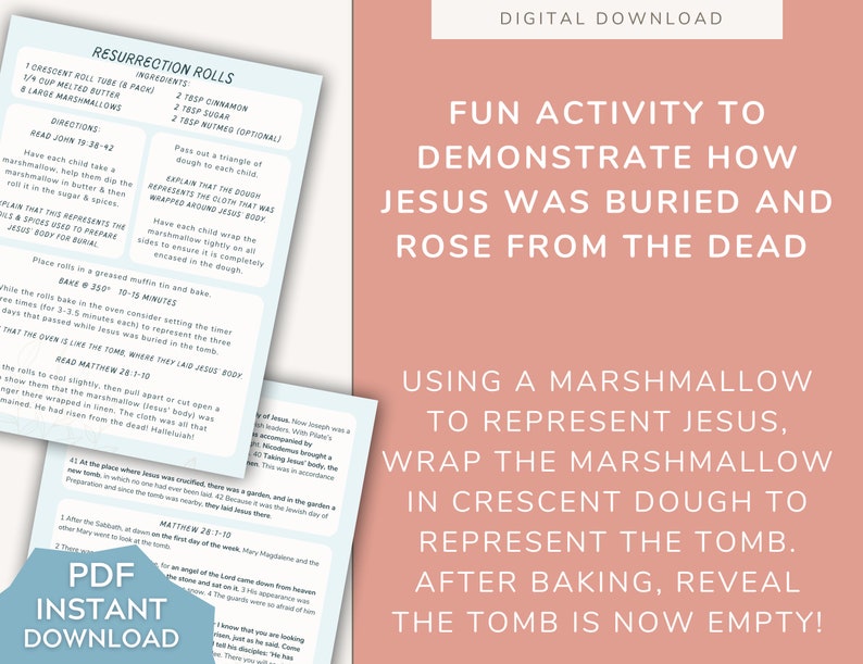 Resurrection Rolls Easter Recipe & Scripture Guide, Religious Christian ...