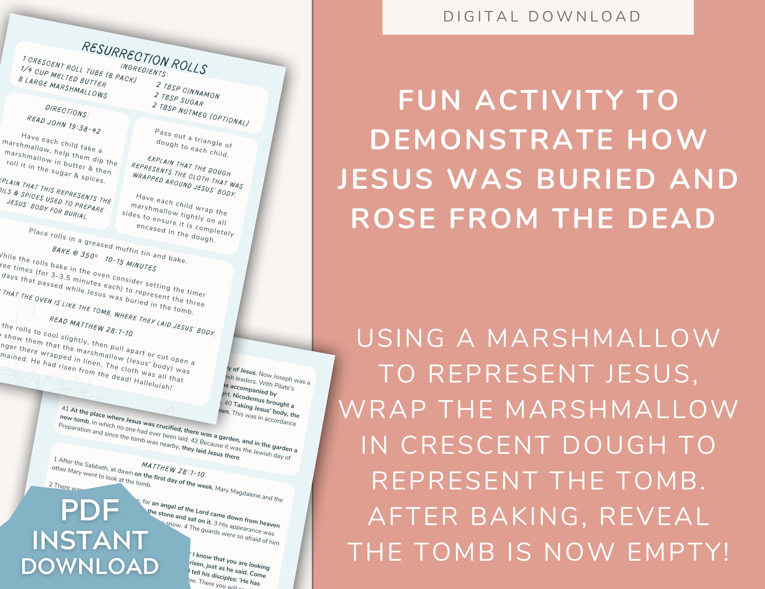 Resurrection Rolls Easter Recipe & Scripture Guide, Religious Christian ...