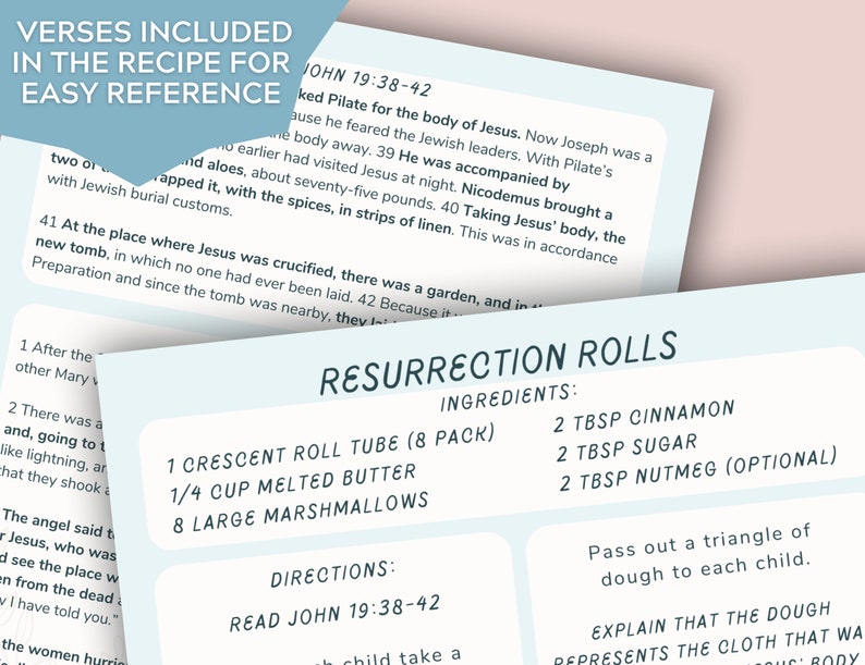 Resurrection Rolls Easter Recipe & Scripture Guide, Religious Christian ...