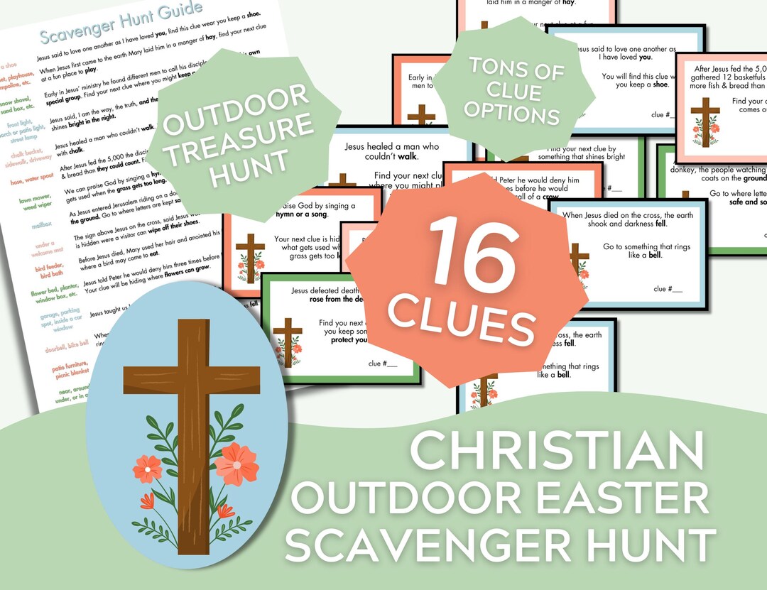 Christian Outdoor Easter Scavenger Hunt Religious Easter Treasure Hunt ...