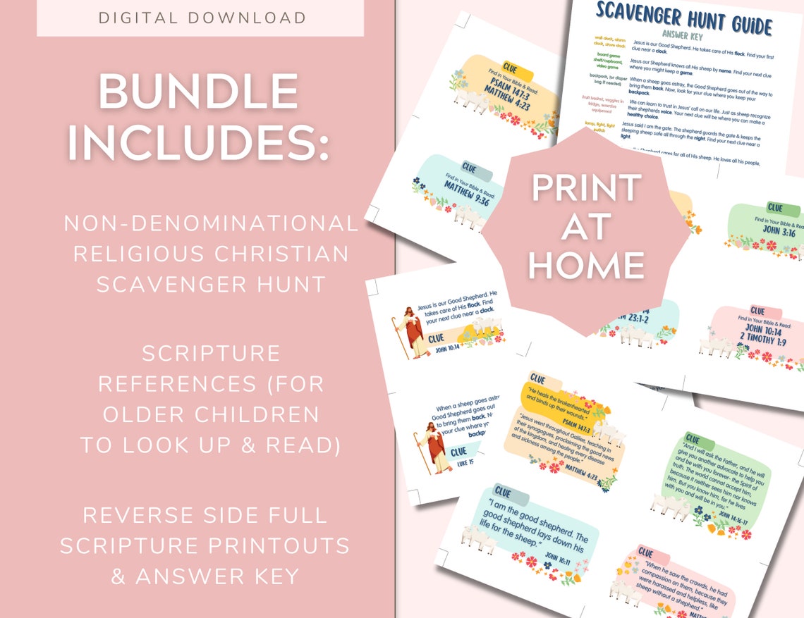 Religious Easter Scavenger Hunt Christ Centered Treasure Hunt Jesus the ...