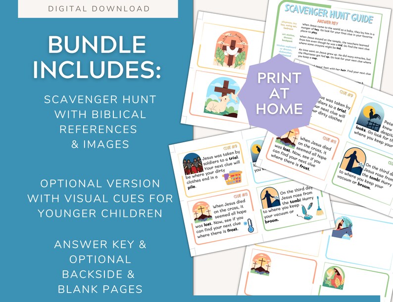 Religious Easter Scavenger Hunt Christian Easter Treasure - Etsy