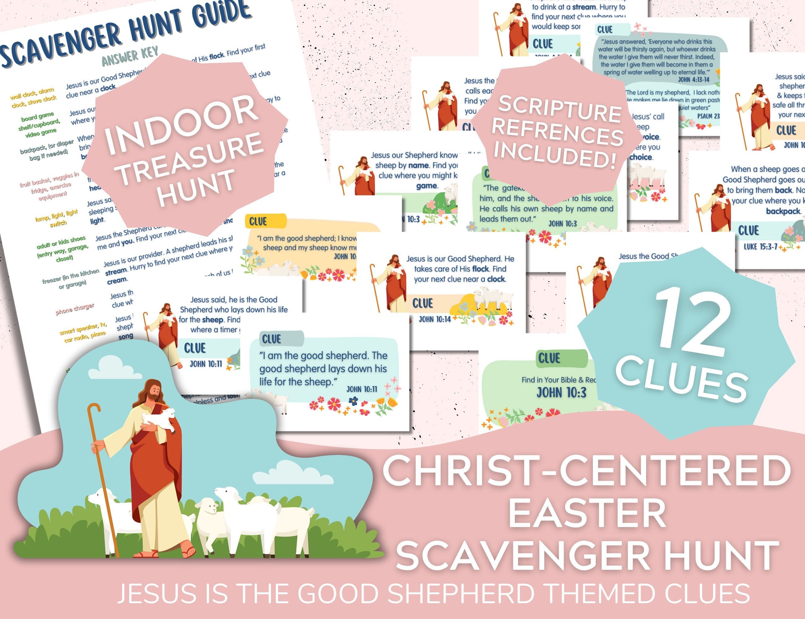 Religious Easter Scavenger Hunt Christ Centered Treasure Hunt Jesus the ...