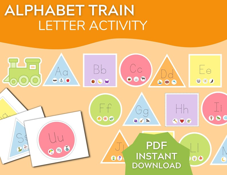 Alphabet Letter Train, Preschool ABC Activity, Kindergarten Letter ...