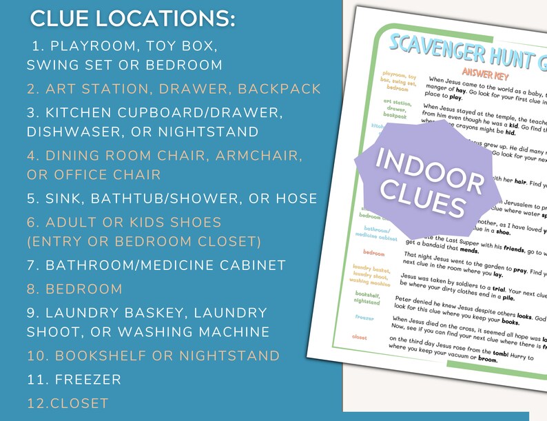 Religious Easter Scavenger Hunt Christian Clue Cards (digital Download ...