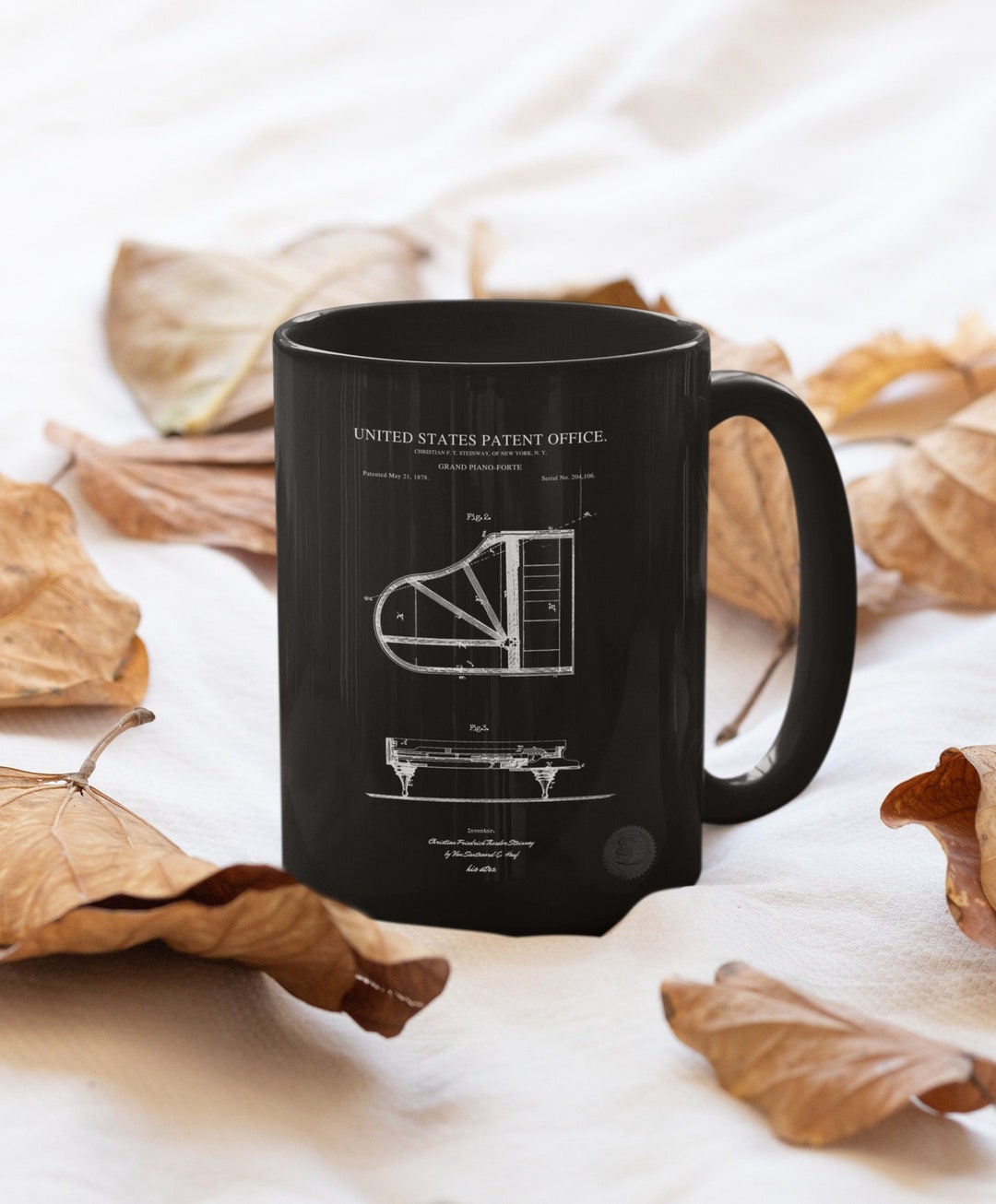 Steinway Piano Patent Mug, Piano Mug, Piano Gift, Music Teacher Mug ...