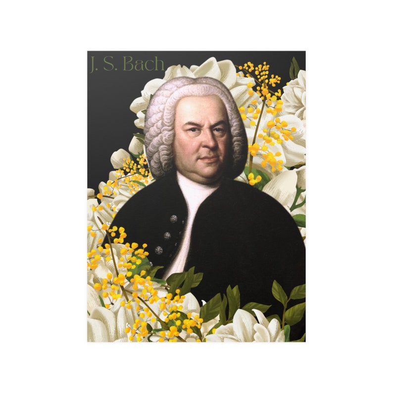 Johann Sebastian Bach Poster, Music Teacher Gift, Classical Music ...