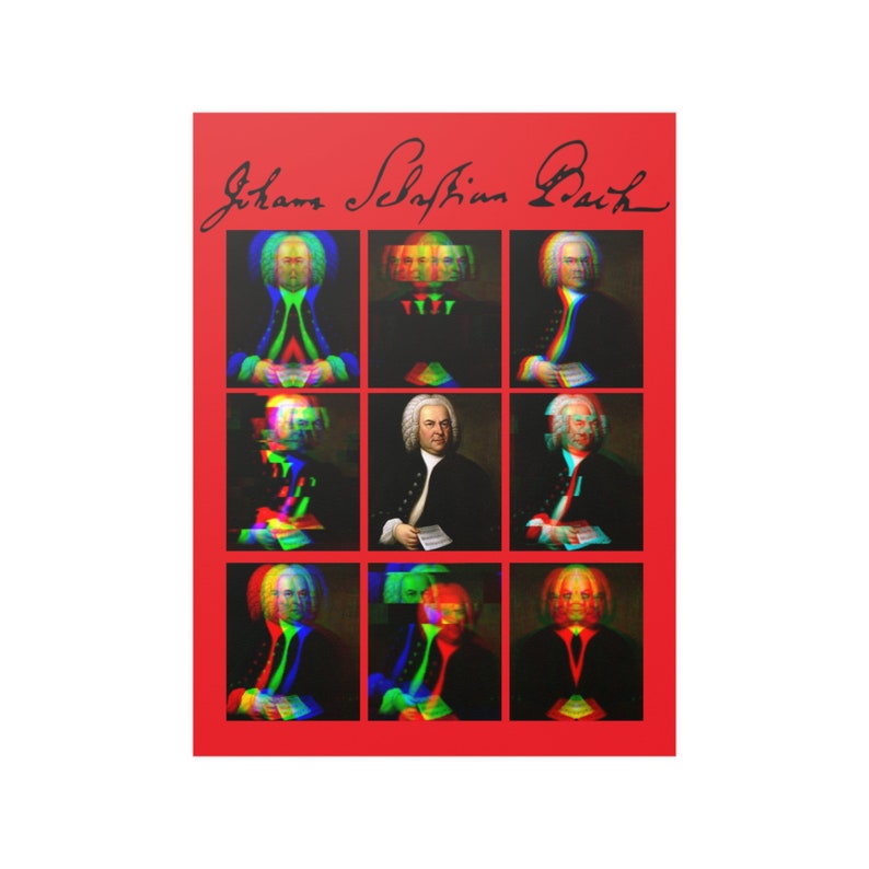 Johann Sebastian Bach Poster, Music Teacher Gift, Digital Art Aesthetic ...