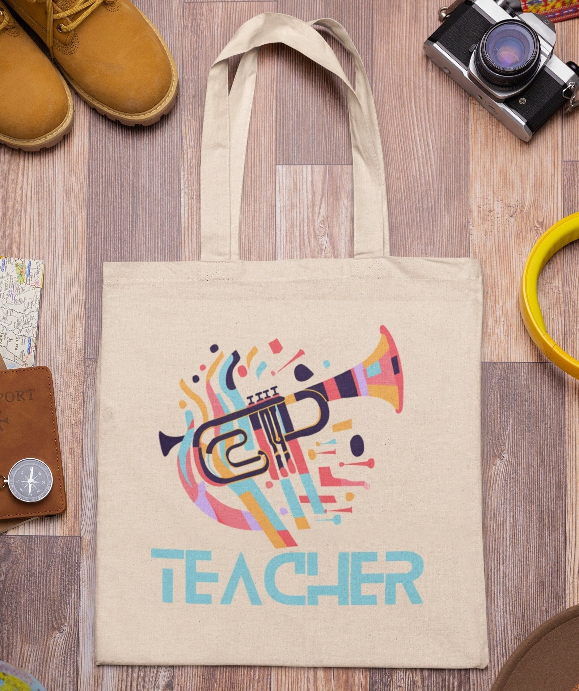 Personalized Music Teacher Tote Bag, Custom Name Music Tote Bag, Music ...