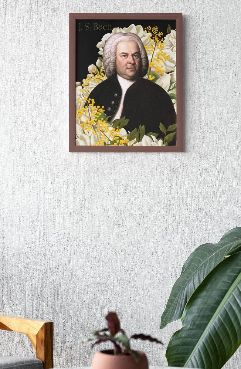 Johann Sebastian Bach Poster, Music Teacher Gift, Classical Music ...