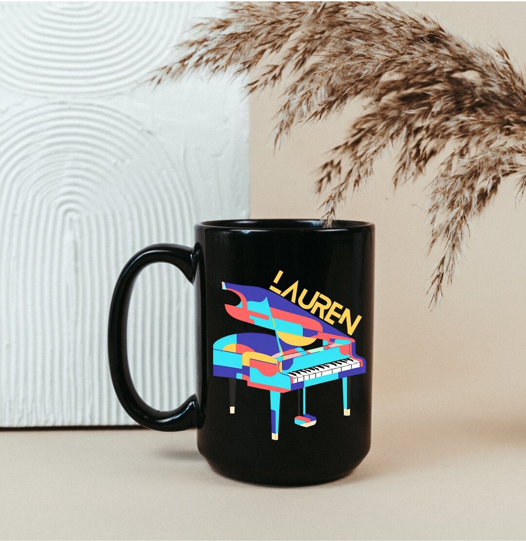 Personalized Gift Piano Mug, Custom Name Music Teacher Gift, Custom ...