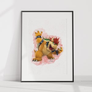 Bowser From Super Mario Bros Digital Print PDF Printable Artwork Wall ...