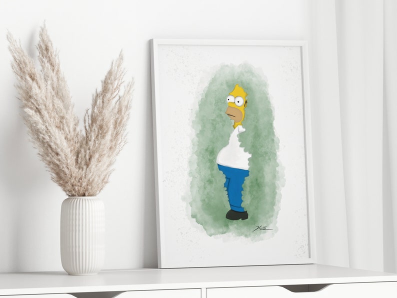 Homer Meme Cartoon Digital Print PDF Printable Artwork Wall Art ...