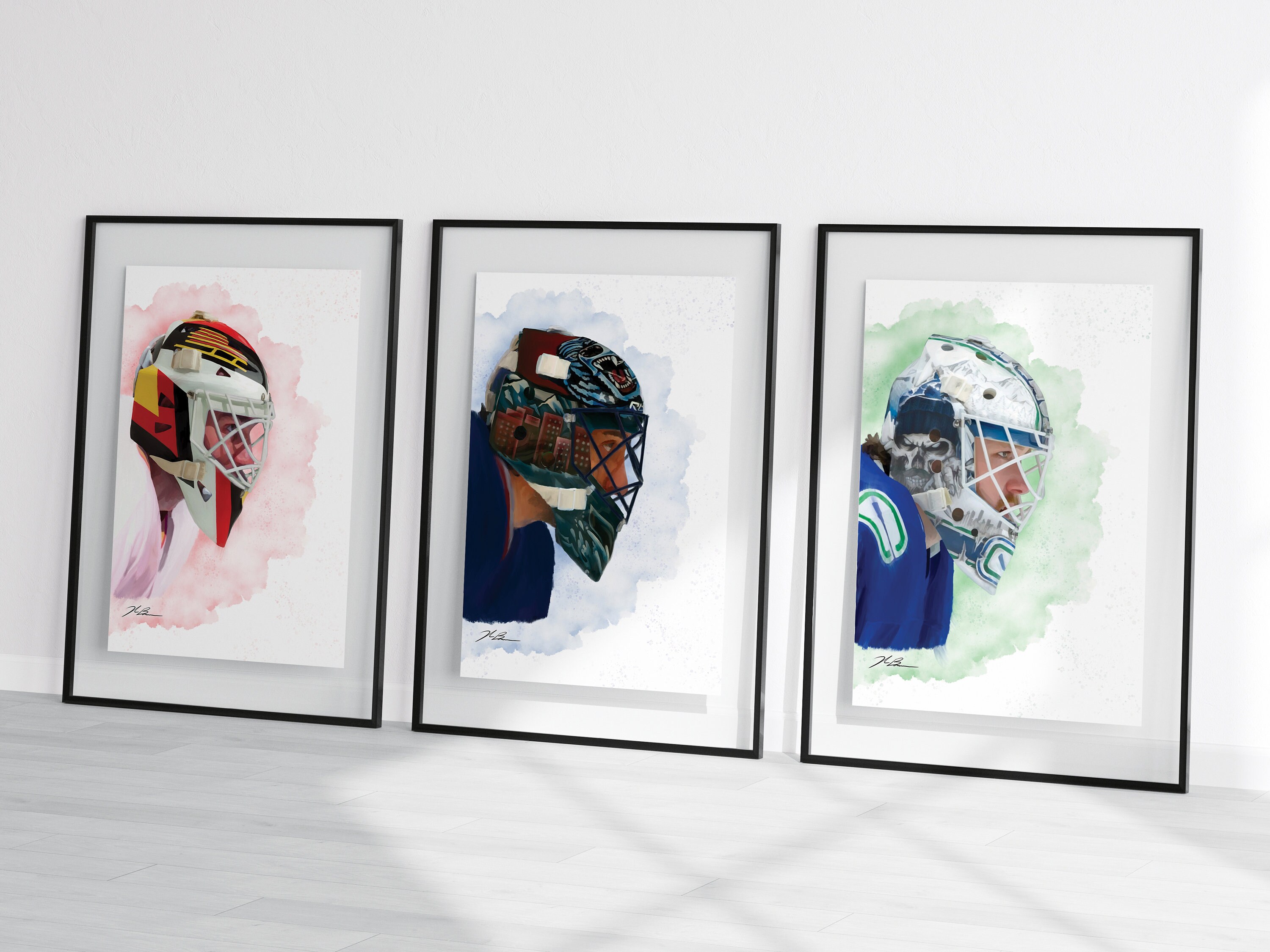 3 PACK Mclean Luongo Demko Goalie Mask Vancouver Digital Print PDF ...