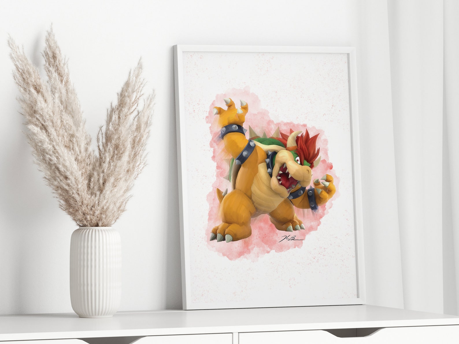 Bowser From Super Mario Bros Digital Print PDF Printable Artwork Wall ...