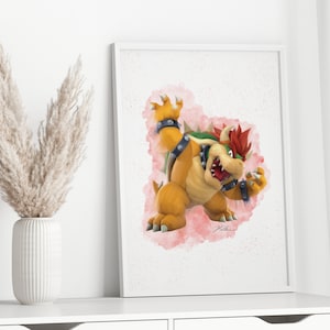 Bowser From Super Mario Bros Digital Print PDF Printable Artwork Wall ...