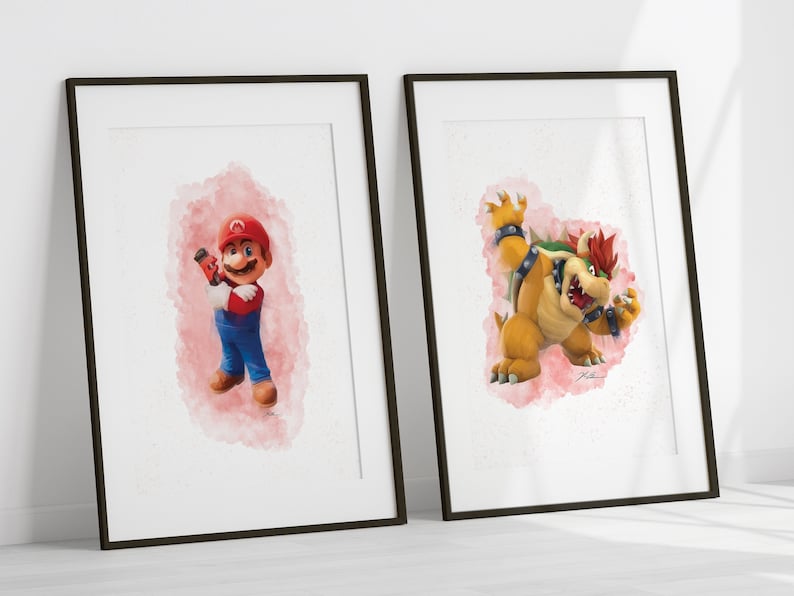 2 PACK Mario & Bowser From Super Mario Bros Digital Print PDF Printable ...