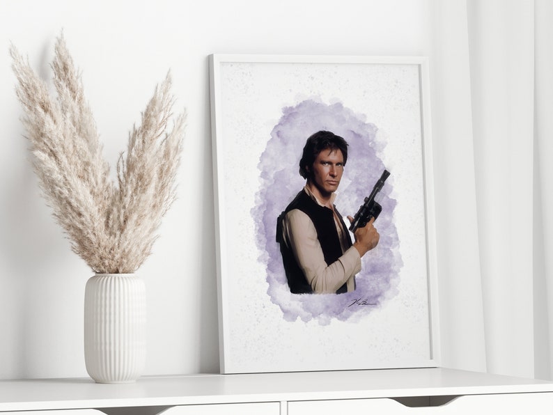 Han Solo Print PDF Printable Artwork Wall Art Downloadable Watercolor ...