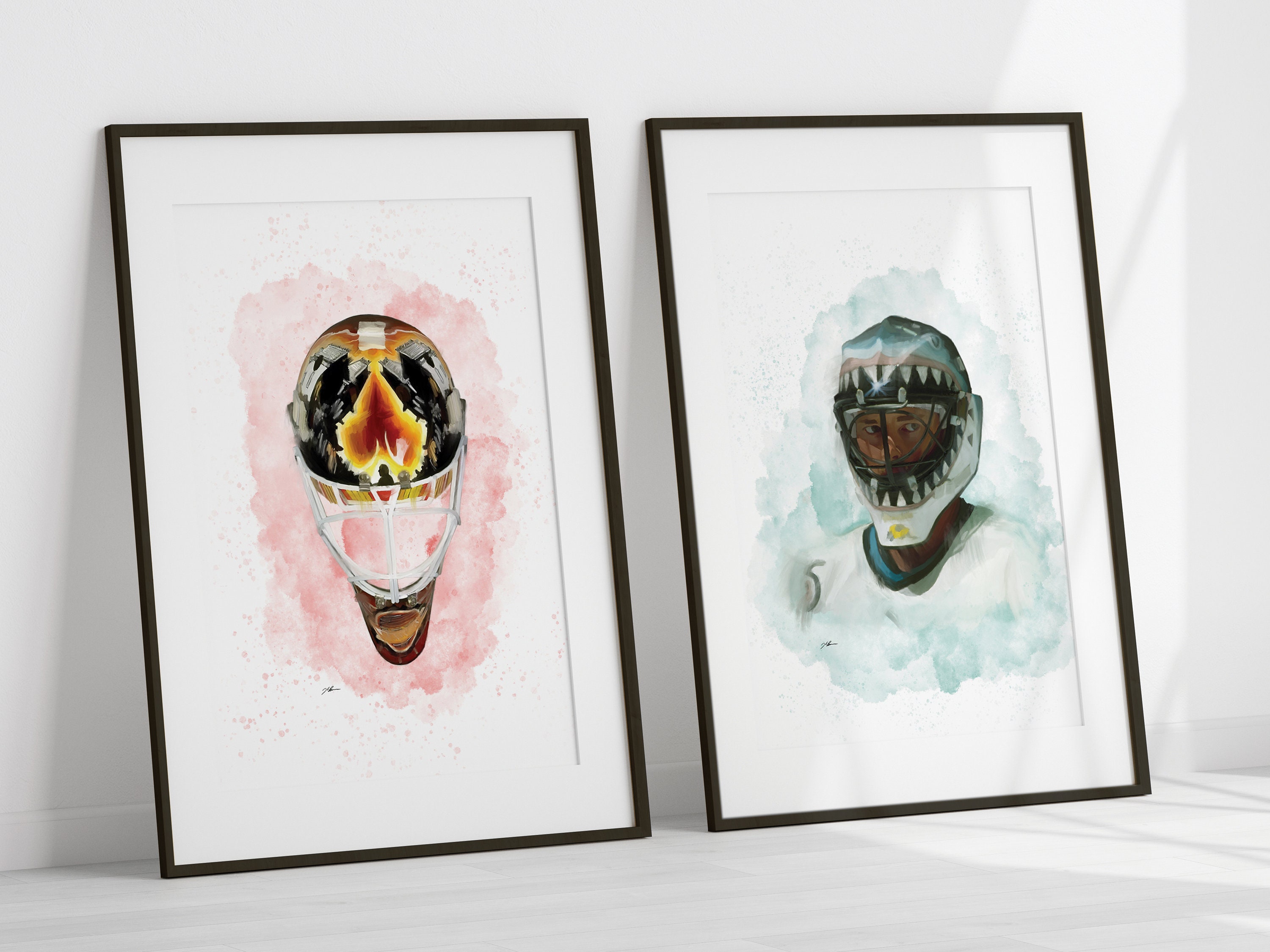 Corey Hirsch Vancouver Canucks Psycho Goalie Mask Painting. Digital Art ...