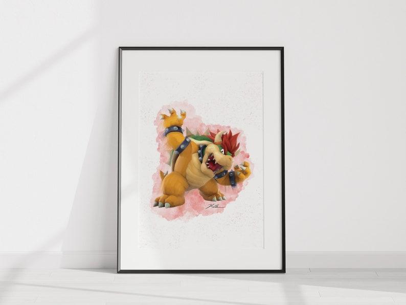 Bowser From Super Mario Bros Digital Print PDF Printable Artwork Wall ...