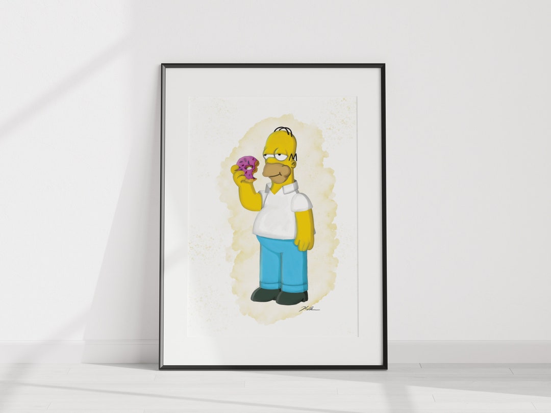 Homer Cartoon Digital Print PDF Printable Artwork Wall Art Downloadable ...